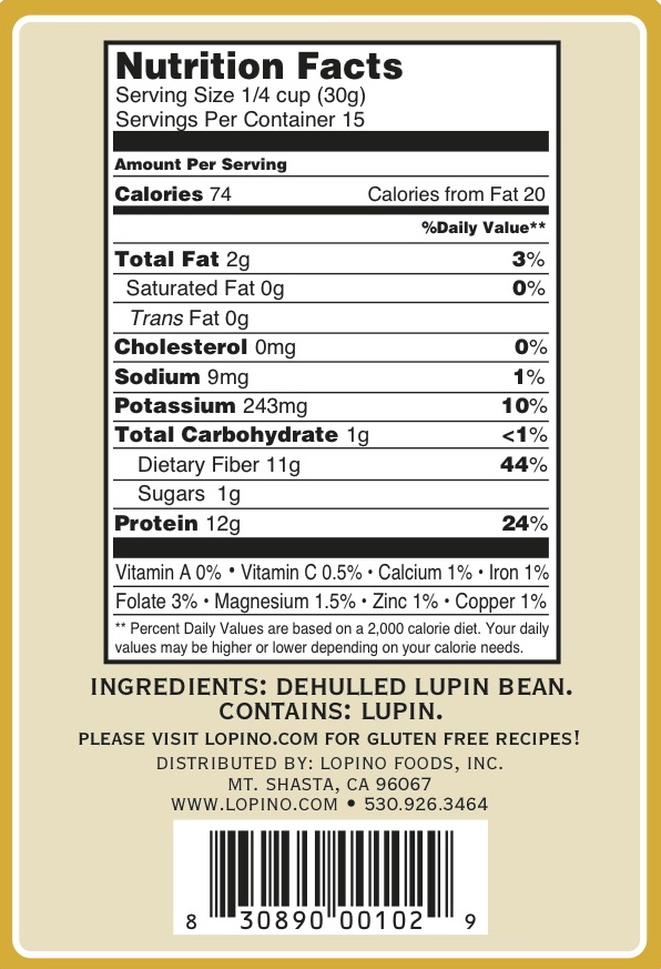 Lupin Beans Nutrition Facts 100G at Donald Schenk blog